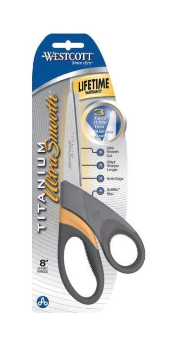 Westcott Ultra Smooth Titanium Bent Scissors 8" – Zoola Craft